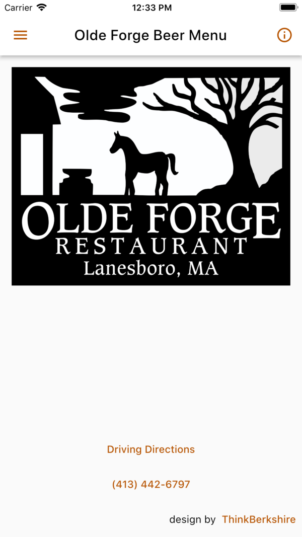 Official Unofficial Beer Menu App - Olde Forge